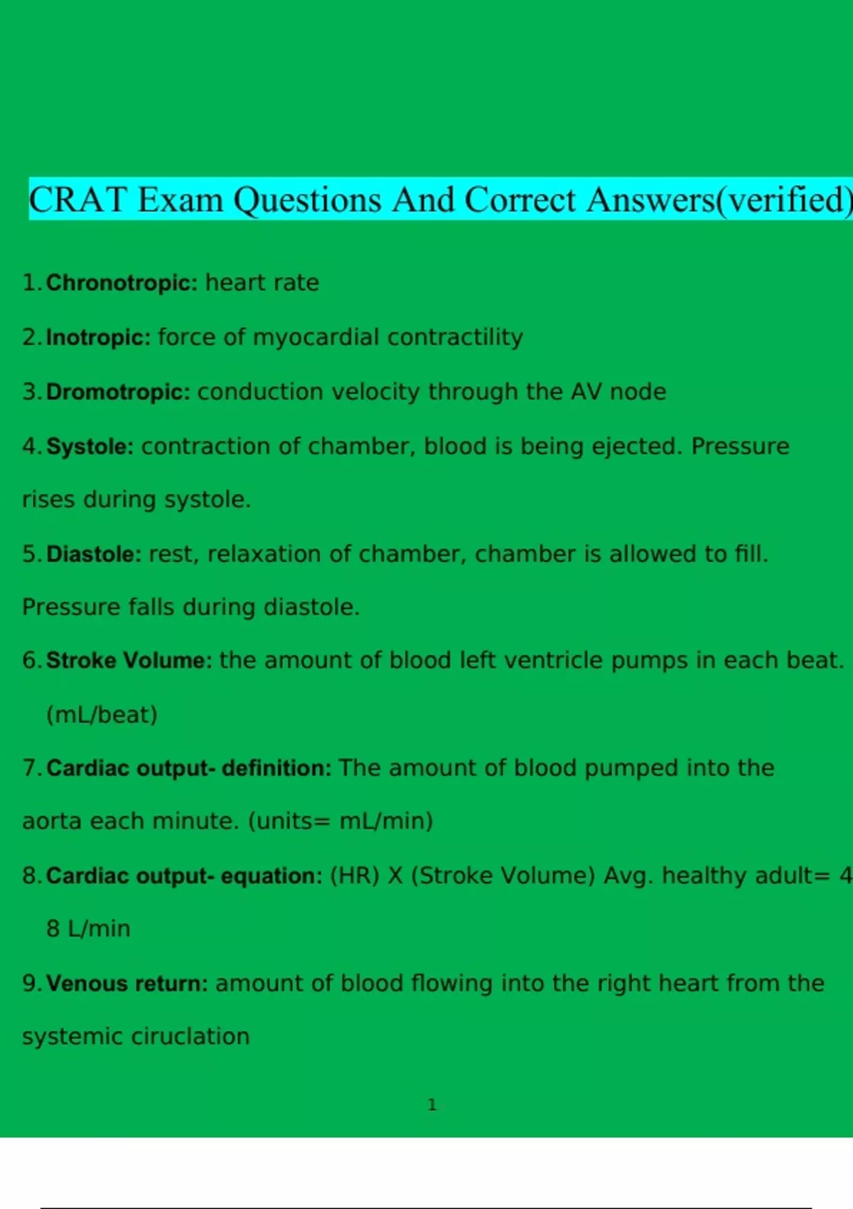 CRAT Exam | 64 Questions with 100% correct Answers | Updated and ...