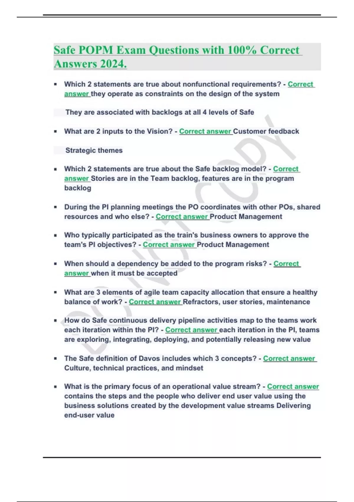 Safe POPM Exam Questions with 100% Correct Answers 2024. - ATI RN ...
