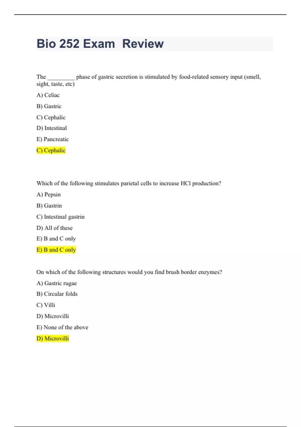 Bios 252 Bios 252 Anatomy And Physiology Ii With Lab Practice Test 50