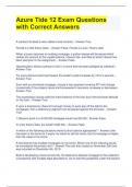 Azure Tide 12 Exam Questions with Correct Answers - Azure Tide 12 ...