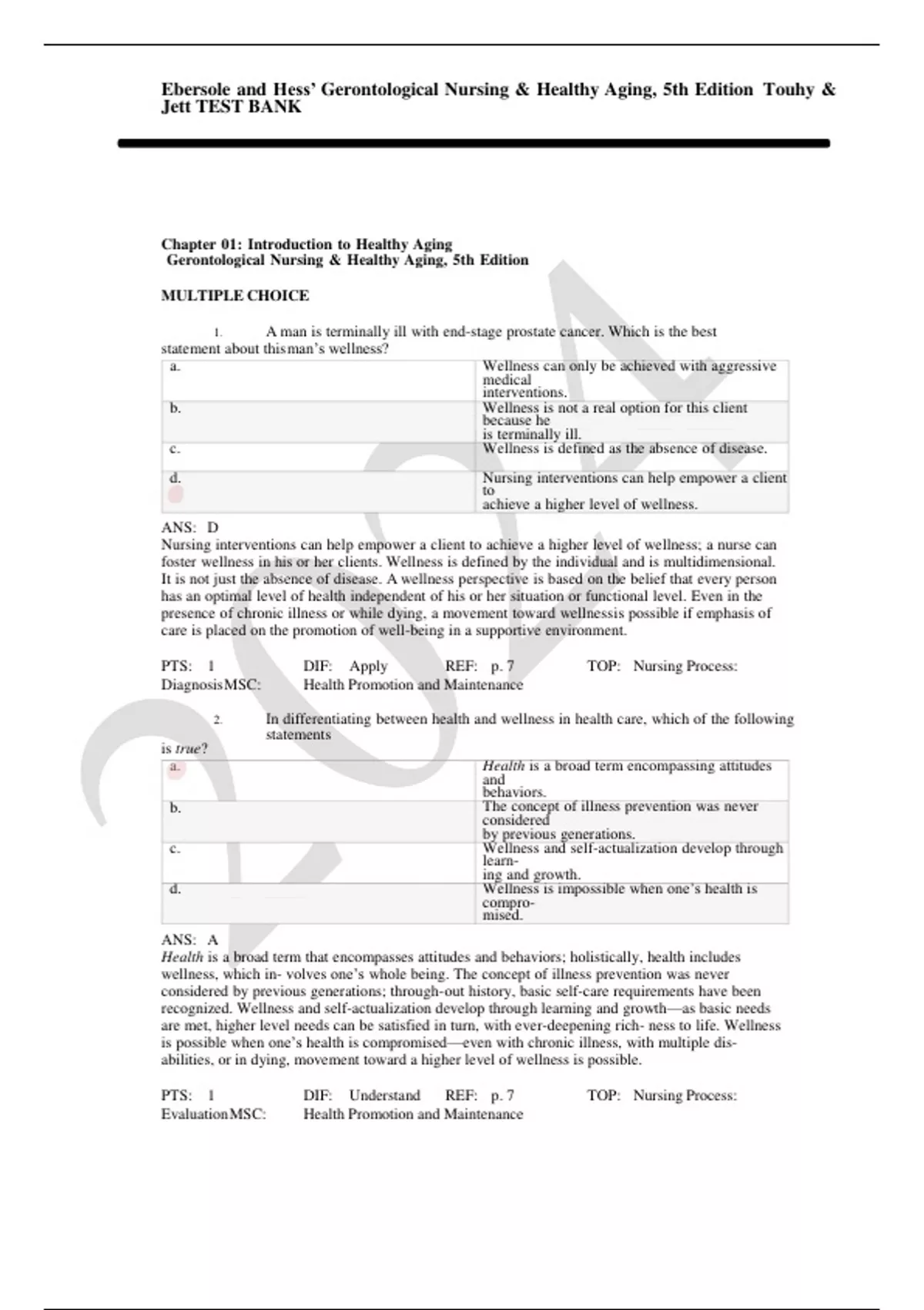 Ebersole and Hess’ Gerontological Nursing & Healthy Aging, 5th Edition ...