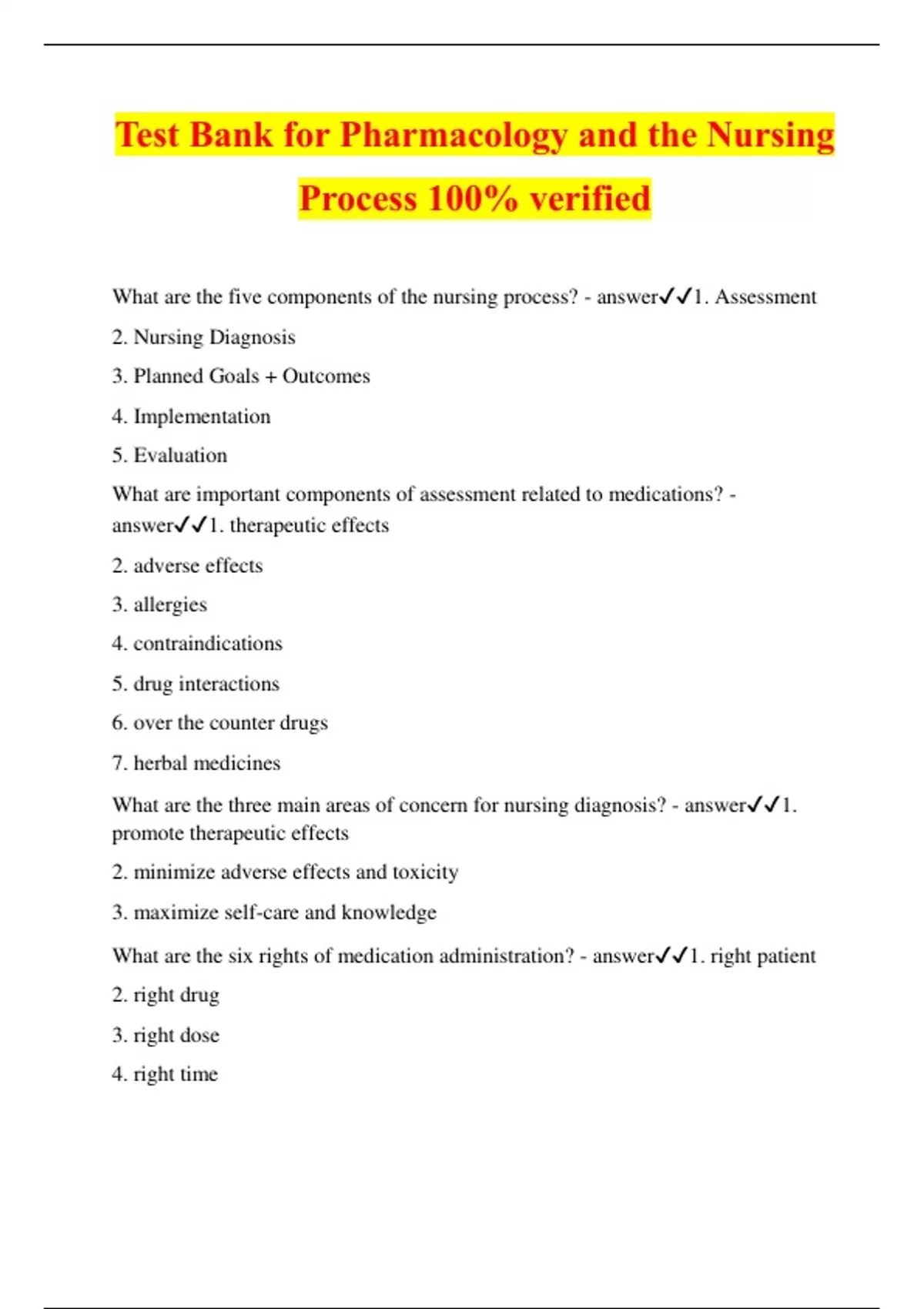 NURSING PHARMACOLOGY EXAM BUNDLE 100% VERIFIED - Stuvia US