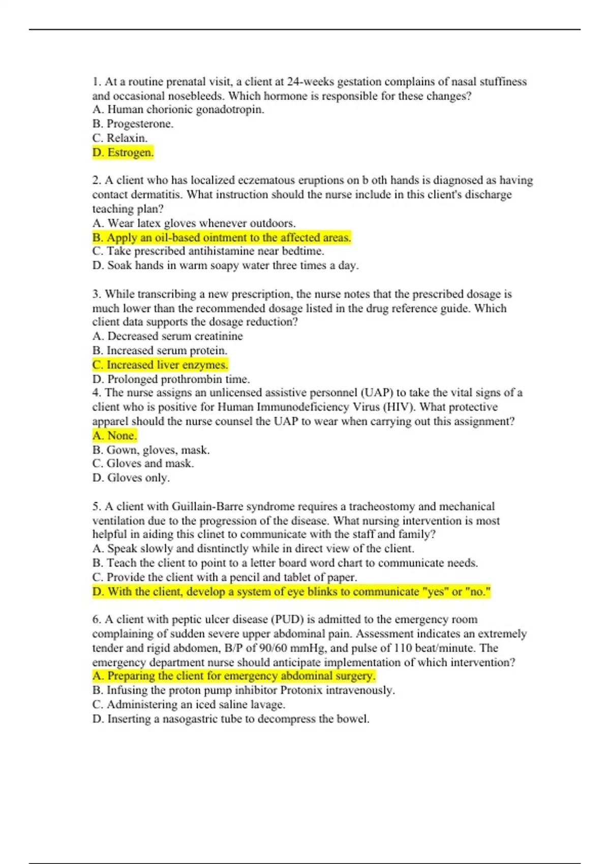 135 Nclex Cat Practice Questions - Nursing course - Stuvia US