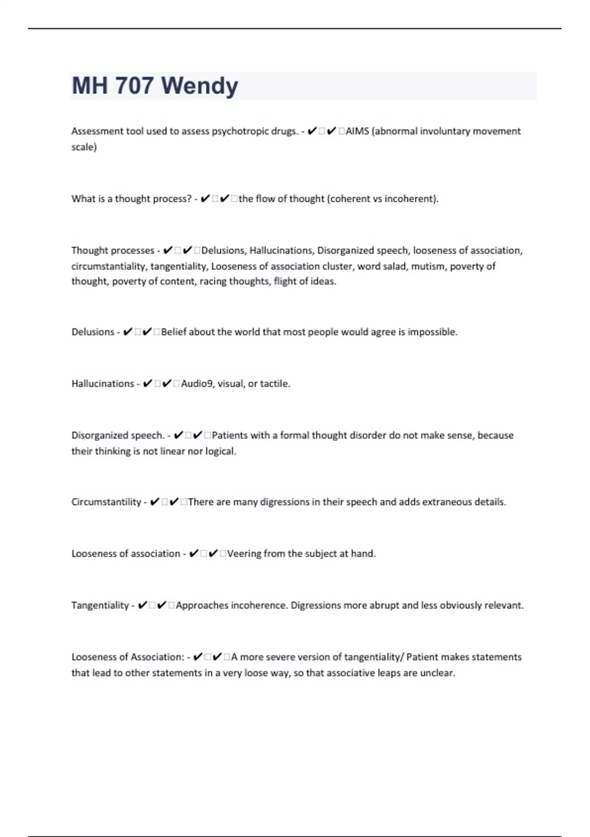 MH 707 106 Questions And Answers - MH 707 - Stuvia US