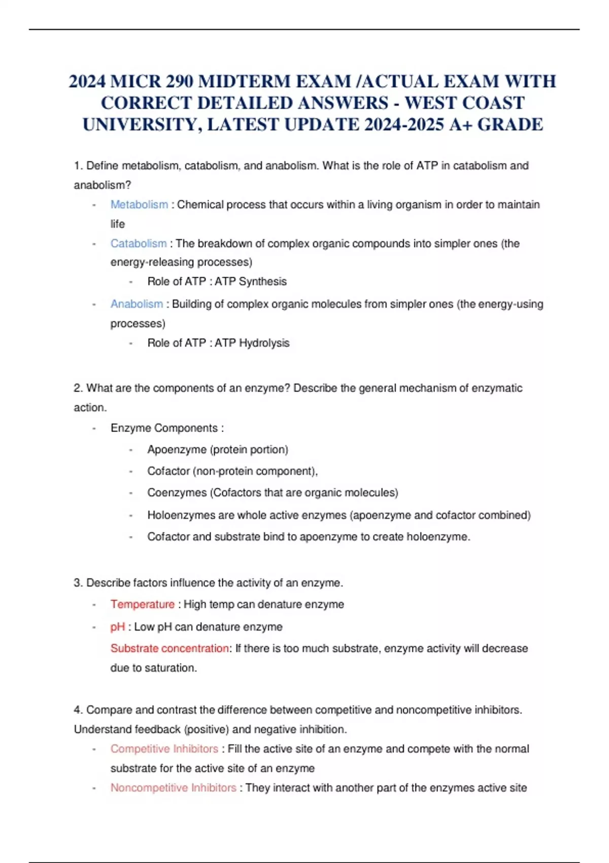2024 MICR 290 MIDTERM EXAM /ACTUAL EXAM WITH CORRECT DETAILED ANSWERS ...