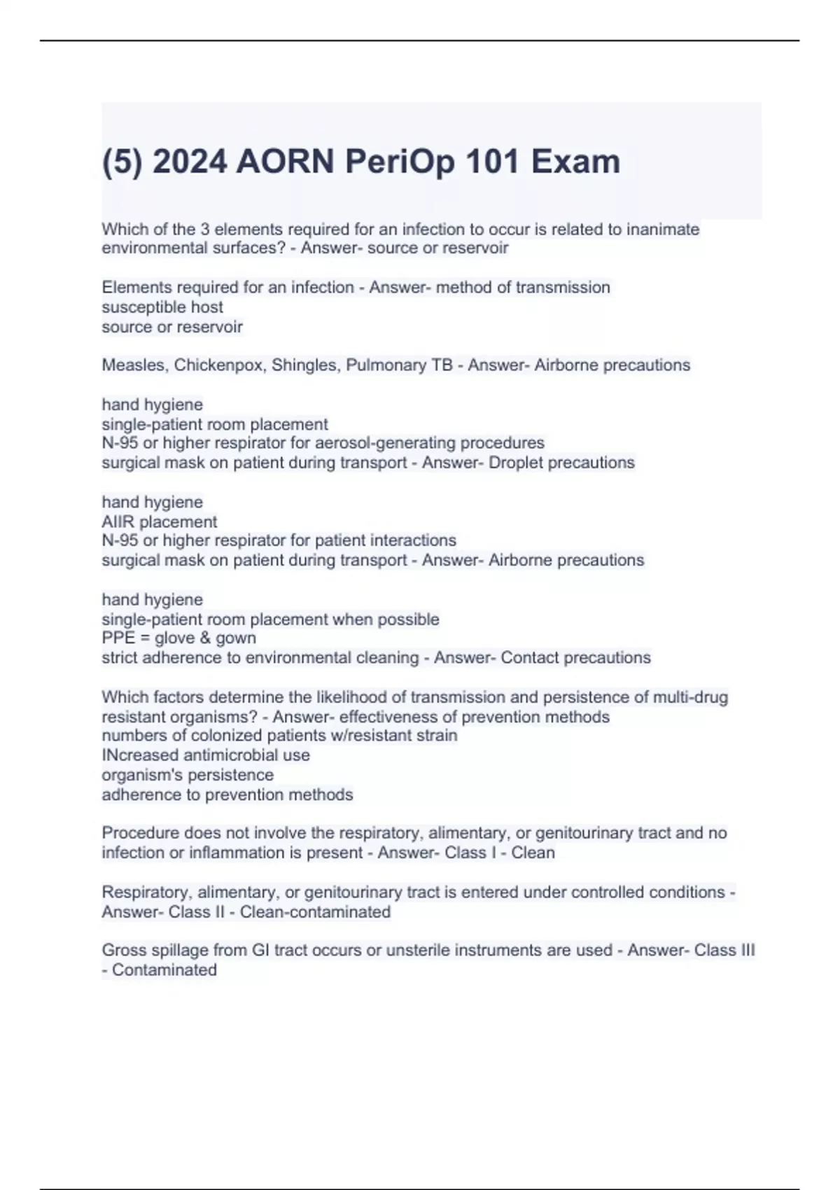 (5) 2024 AORN PeriOp 101 Exam Questions and Answers - AORN Periop 101 ...