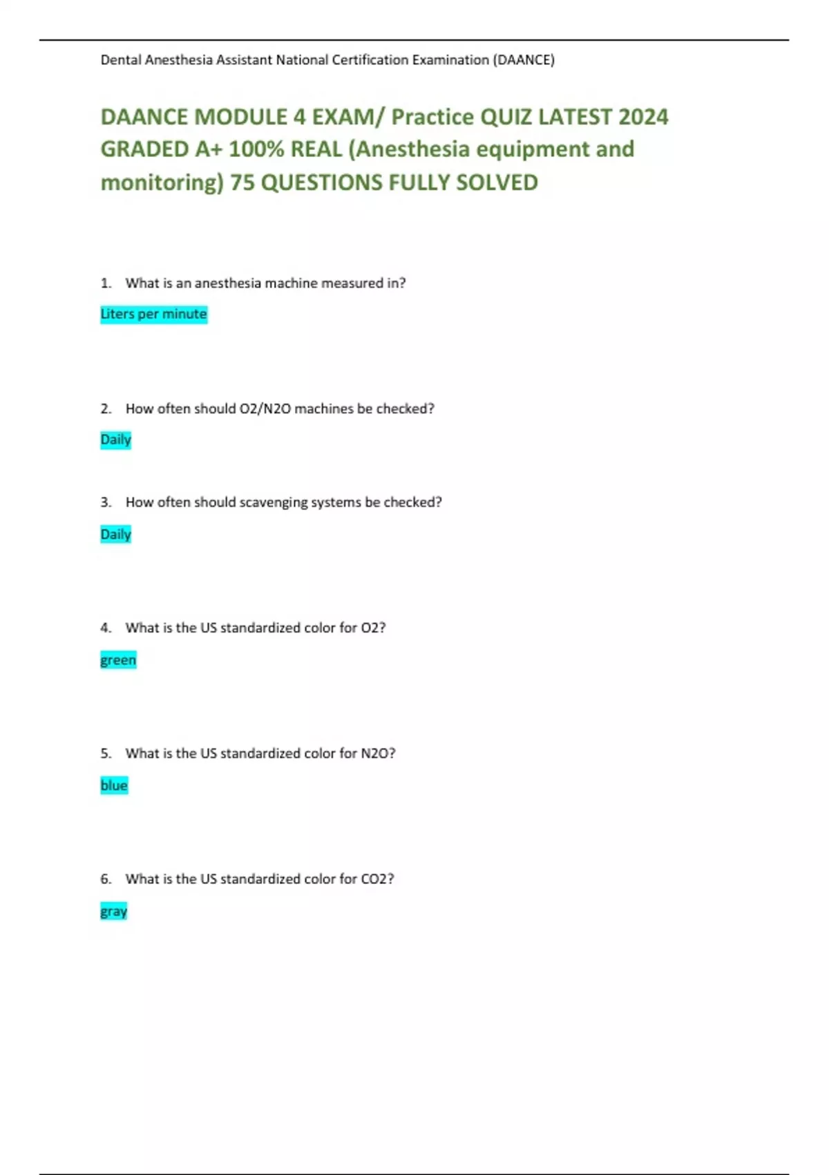 DAANCE MODULE 4 EXAM/ Practice QUIZ LATEST 2024 GRADED A+ 100% REAL ...