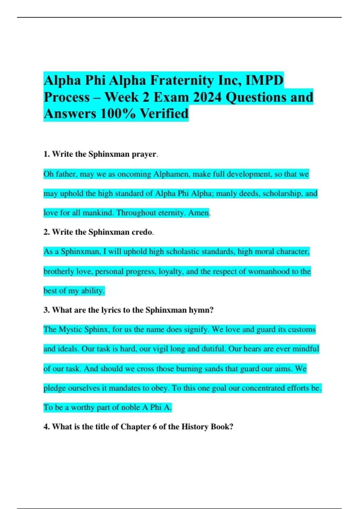 Alpha Phi Alpha Fraternity Inc, IMPD Process – Week 2 Exam 2024 ...