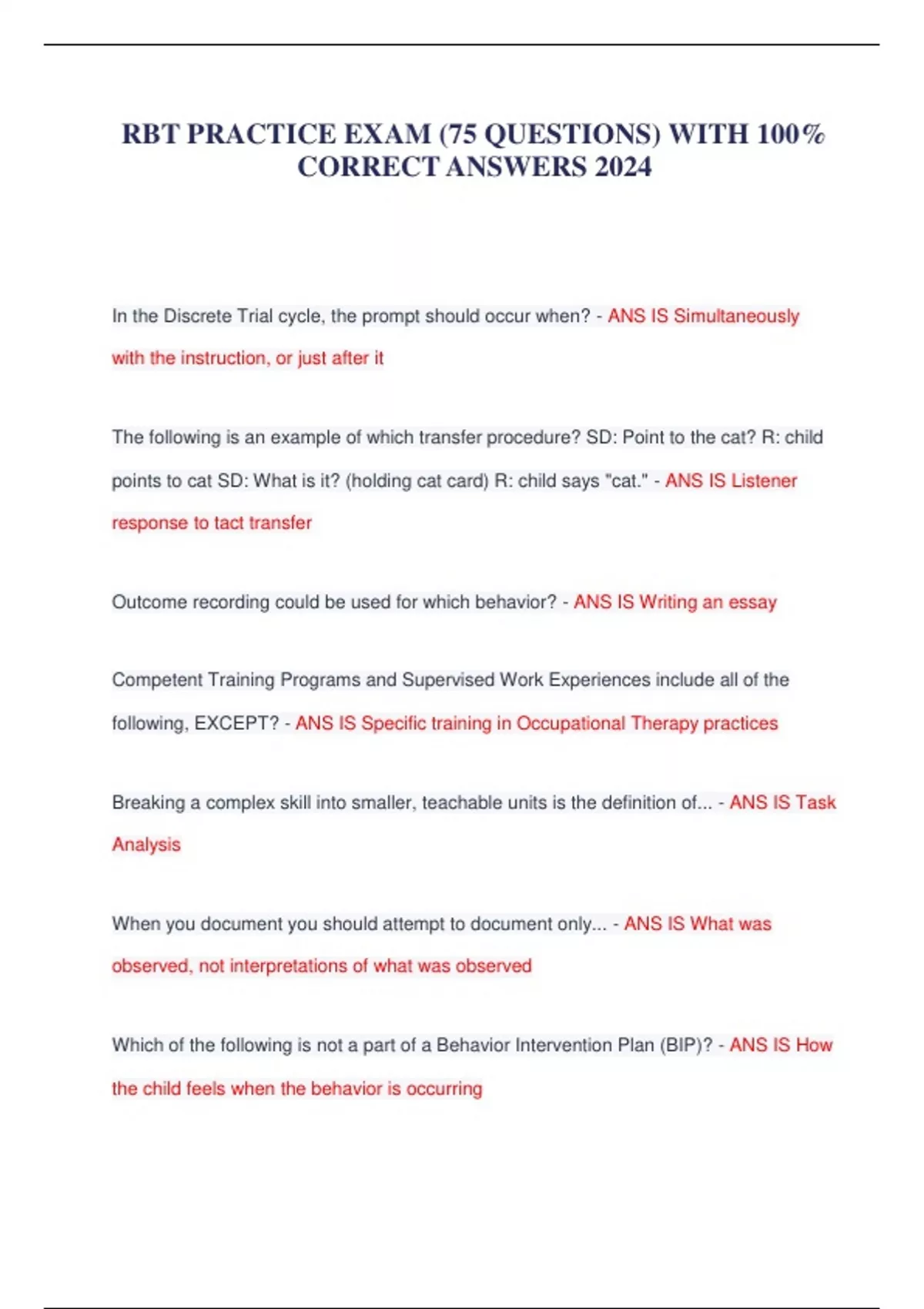 Rbt Practice Exam 75 Questions With 100 Correct Answers 2024 Rbt Practice Stuvia Us