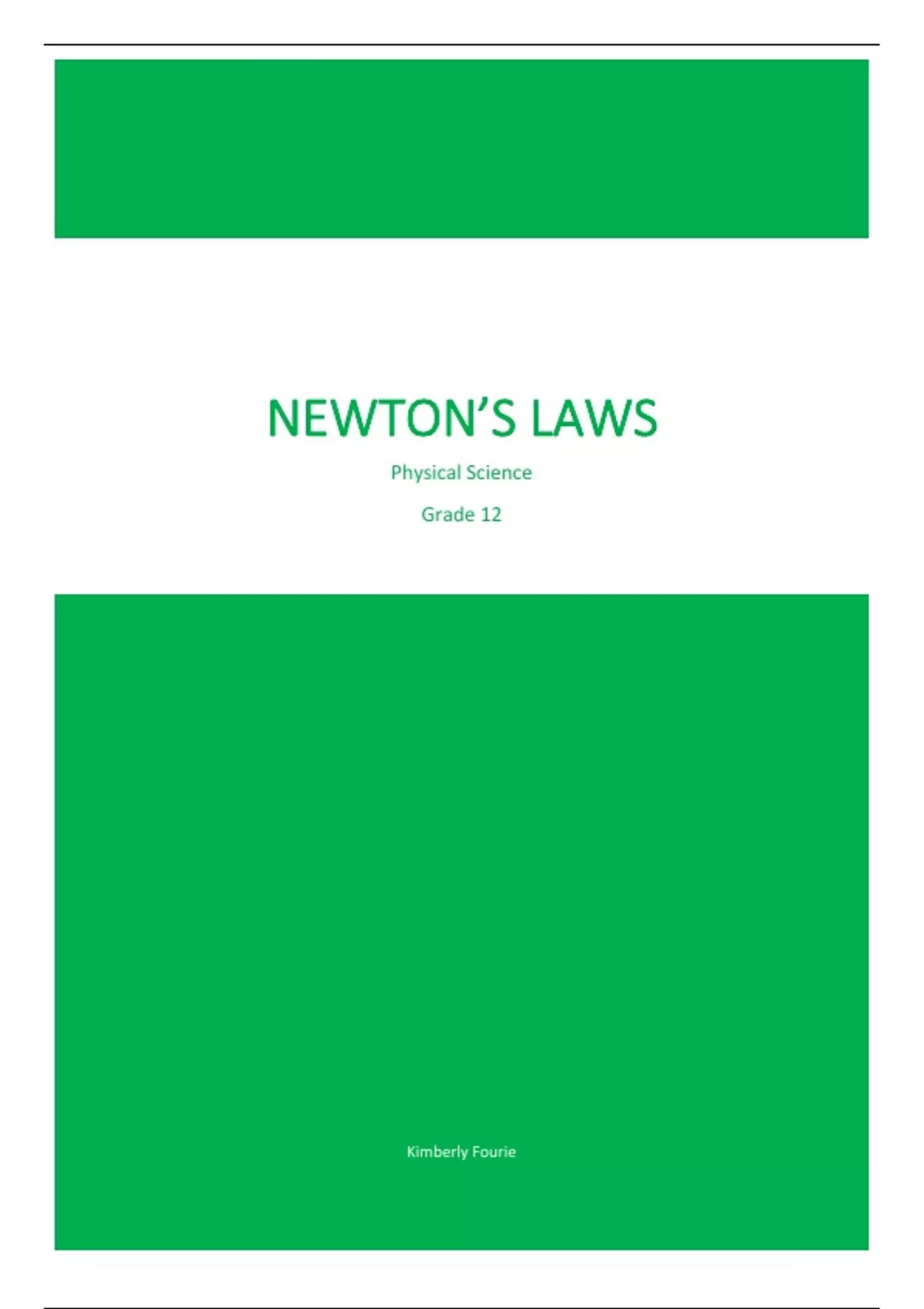 Summary Newton's Laws Physical Sciences Grade 12 - Physical Sciences ...