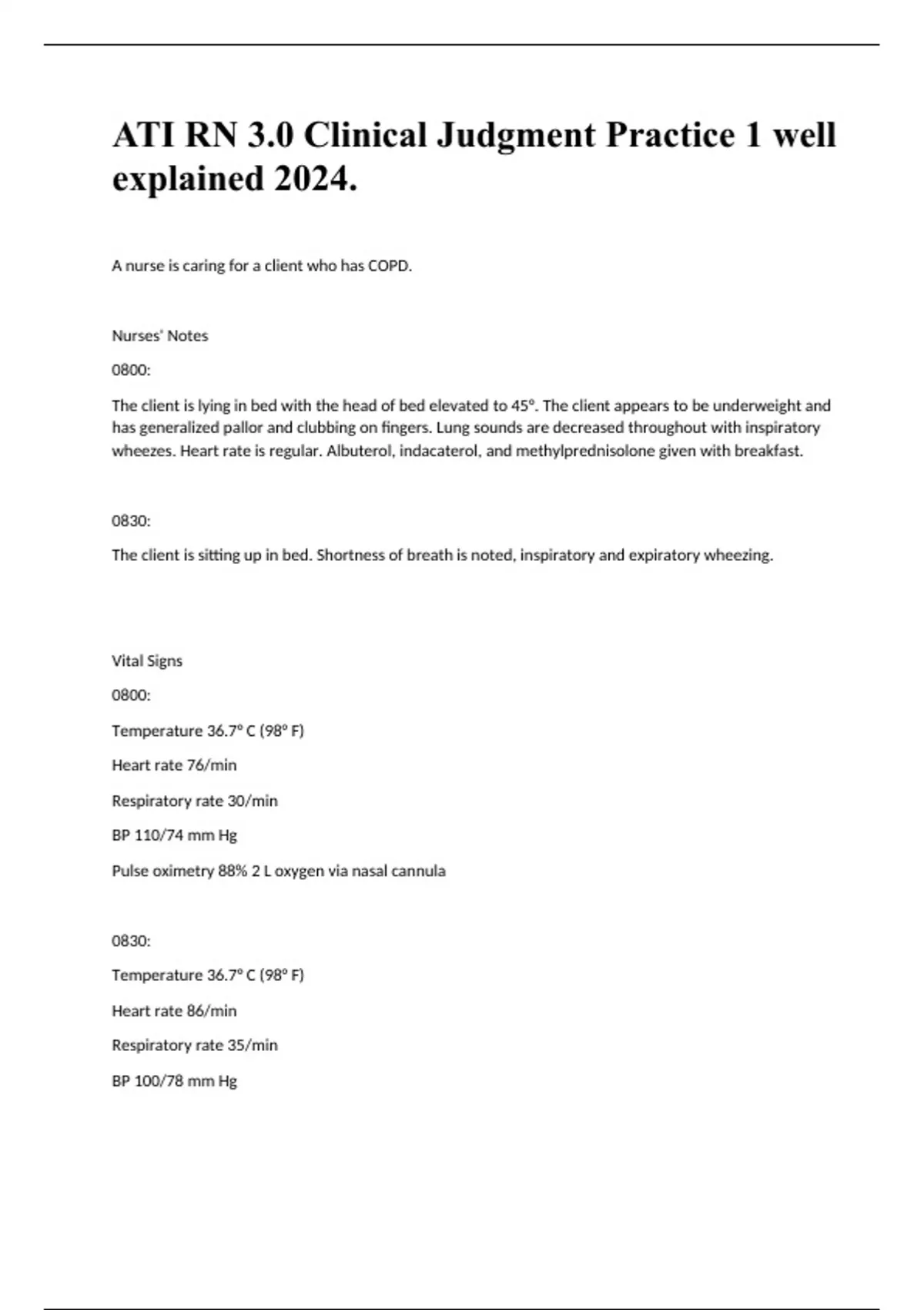 ATI RN 3.0 Clinical Judgment Practice 1 well explained 2024. - ATI RN F ...