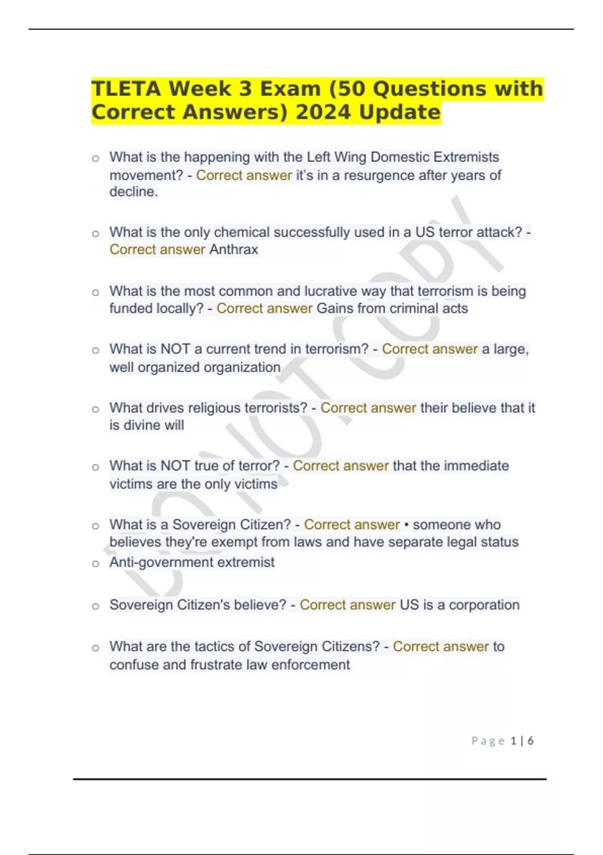 TLETA Week 3 Exam (50 Questions with Correct Answers) 2024 Update ...