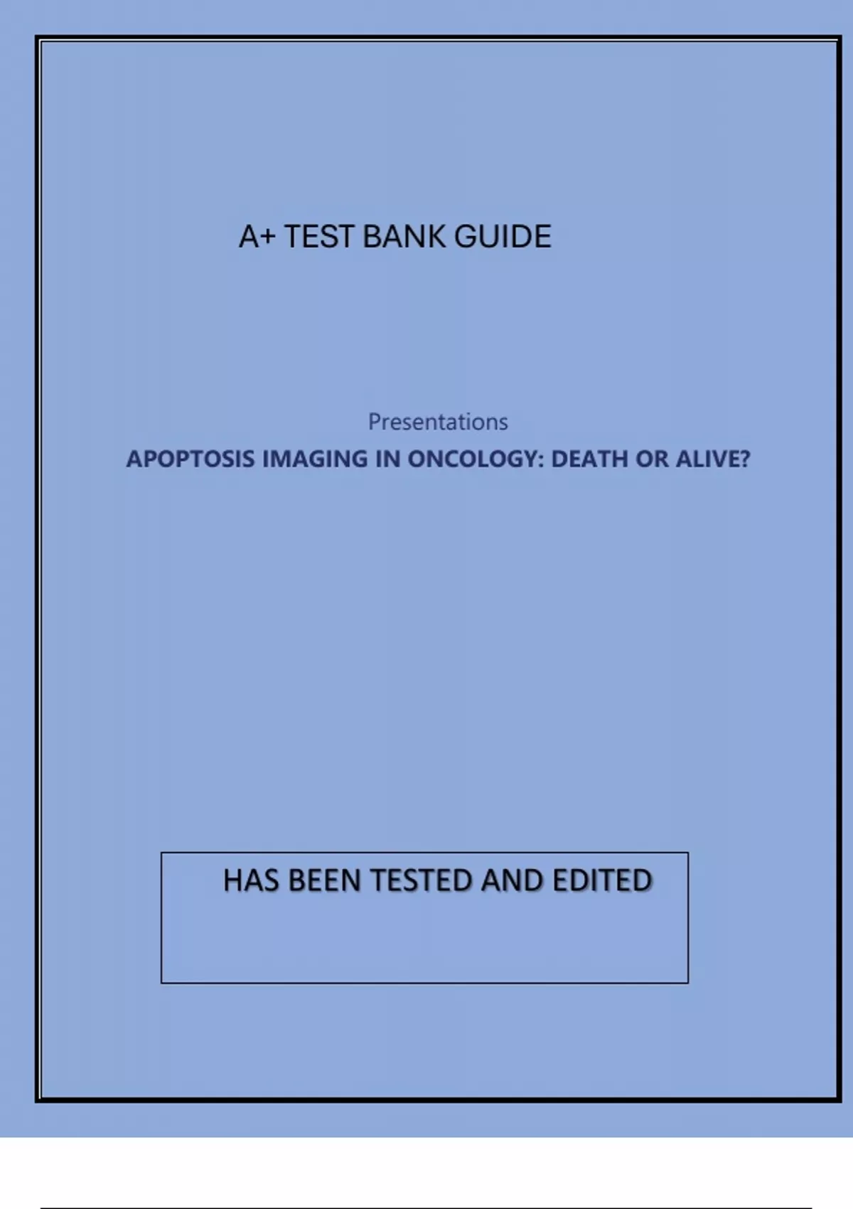 APOPTOSIS IMAGING IN ONCOLOGY DEATH OR ALIVE - CNA - Certified Nursing ...