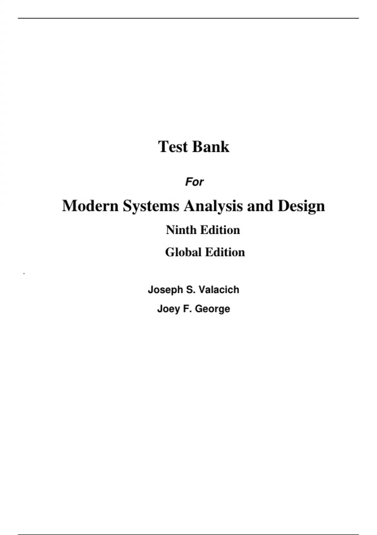 Test Bank For Modern Systems Analysis and Design 9th Edition (Global ...