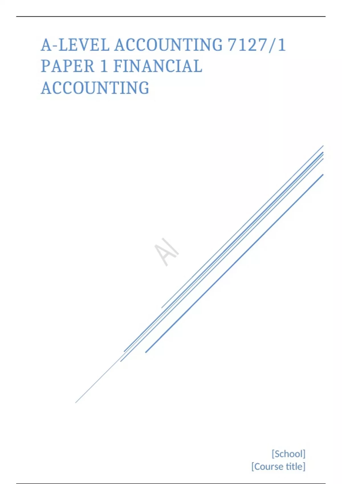 AQA A level ACCOUNTING Paper 1 Mark scheme June 2023 - ACCOUNTING 2023 ...