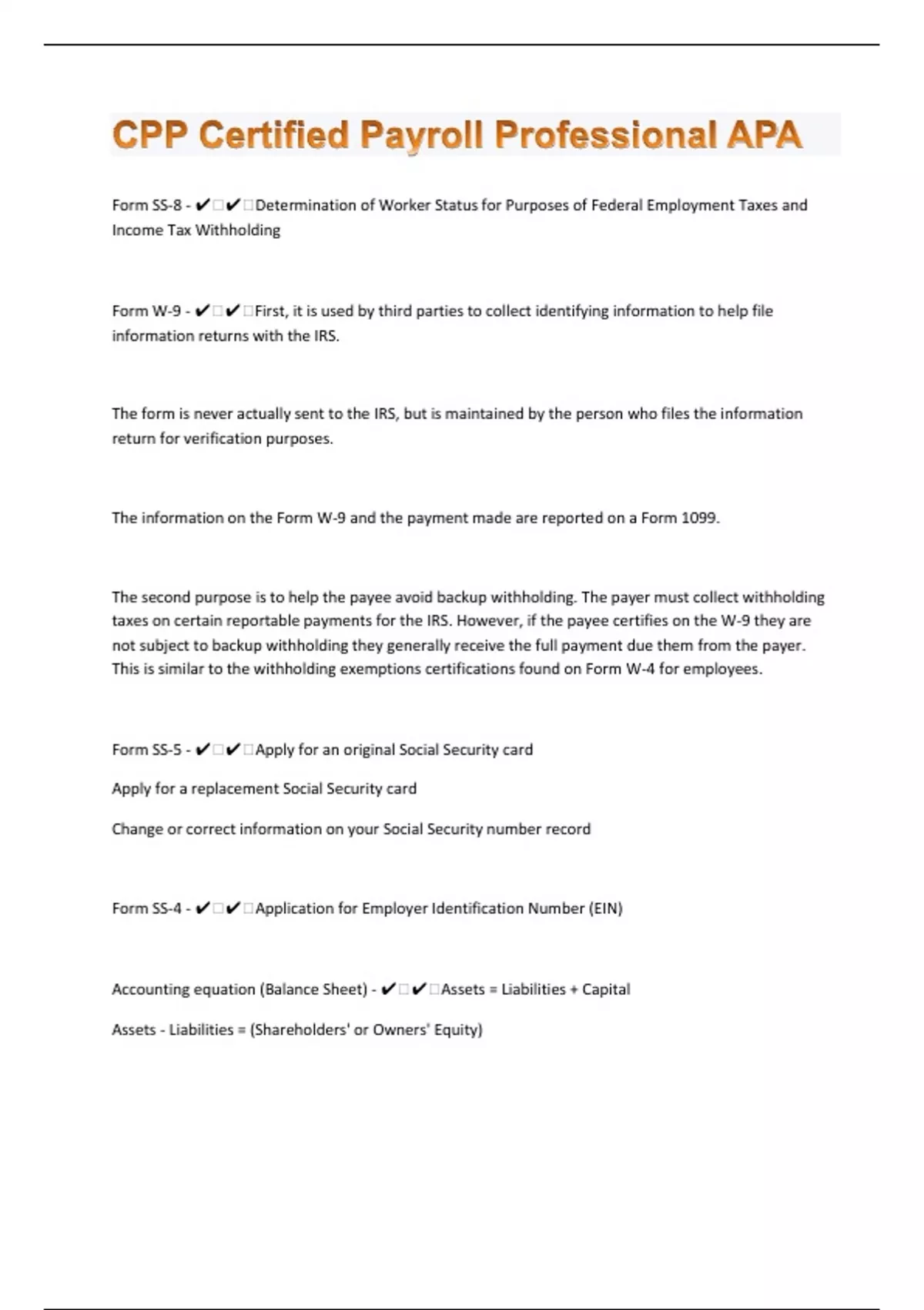 CPP Certified Payroll Professional APA 197 Questions with 100% Correct Answers | Verified ...