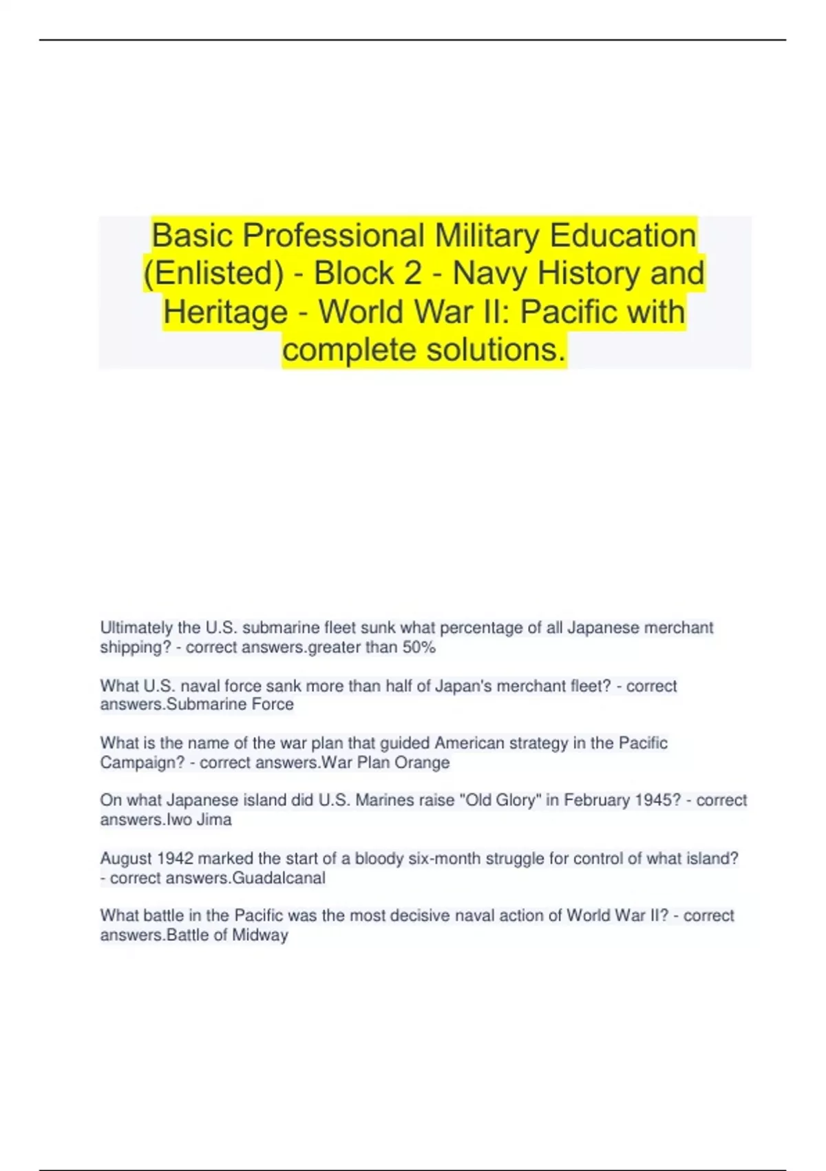 Basic Professional Military Education (Enlisted) - Block 2 - Navy ...