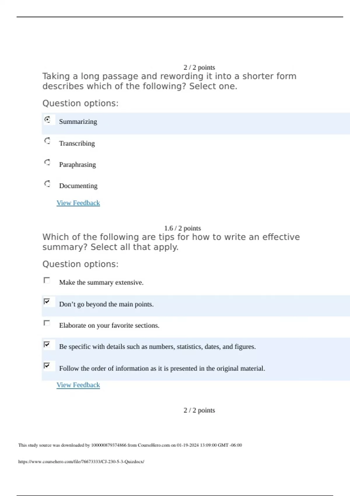 CJ 230 5-3atest update 2024 QUESTIONS AND CORRECT ANSWERS already ...