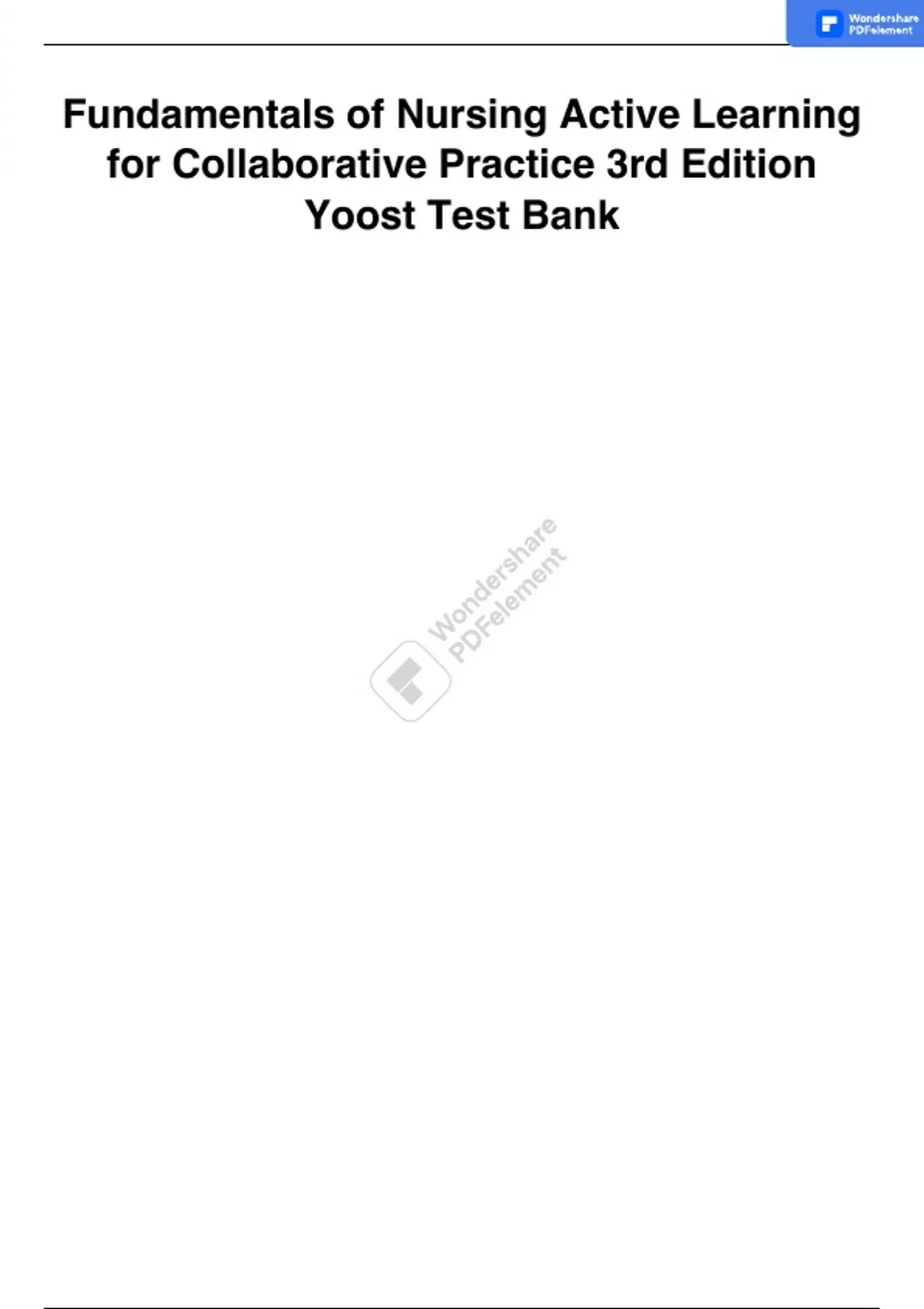 FUNDAMENTALS OF NURSING ACTIVE LEARNING FOR COLLABORATIVE PRACTICE 3RD ...