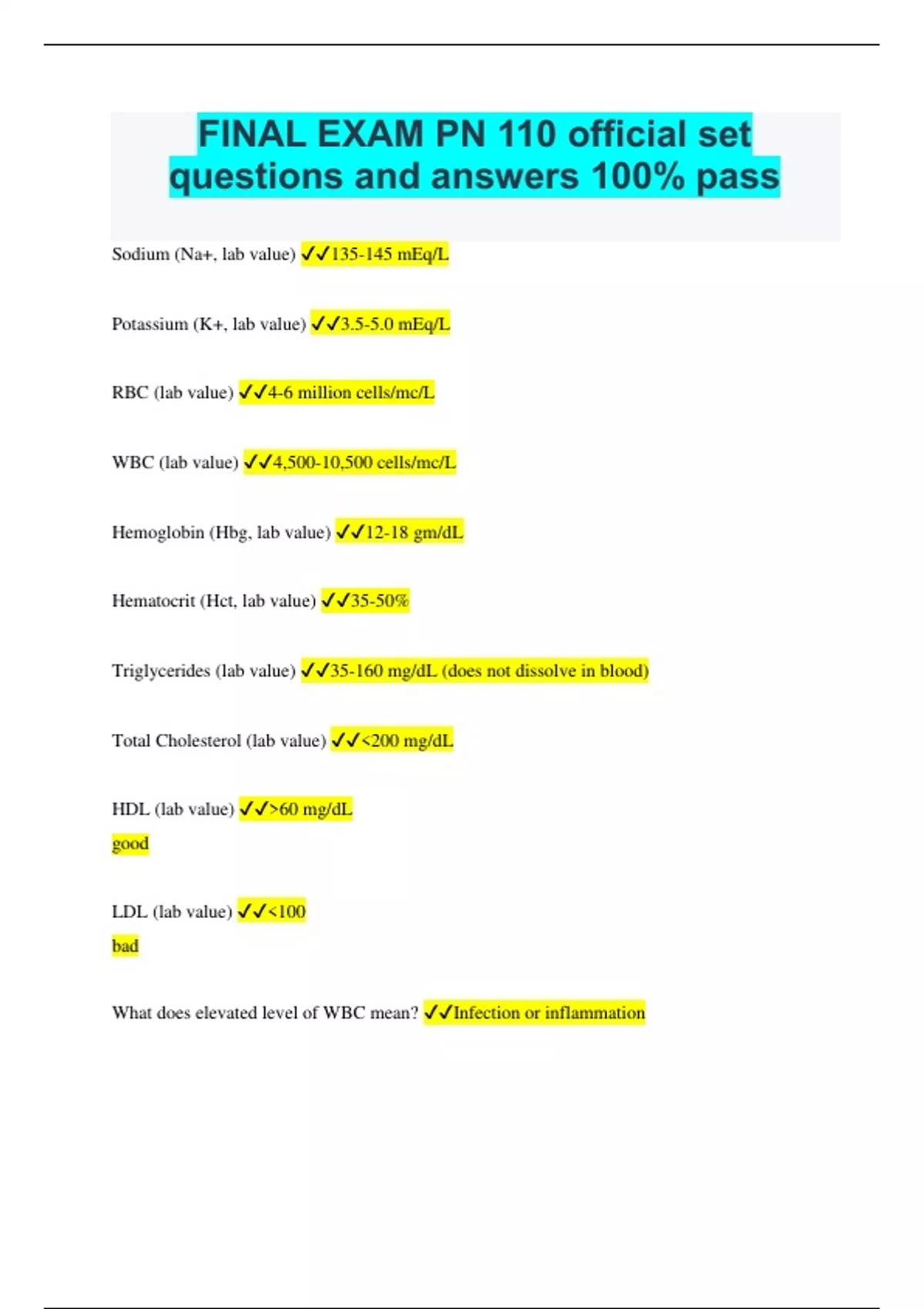 FINAL EXAM PN 110 official set questions and answers 100% pass - SHRM ...