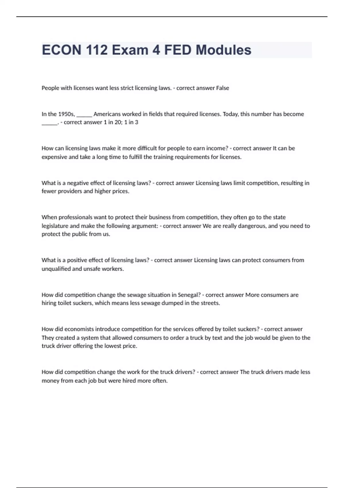 ECON 112 Exam 4 FED Modules Questions with complete solution 2023/2024 ...