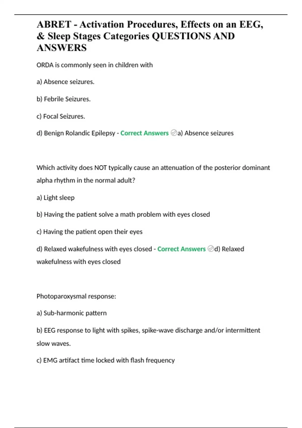 ABRET - Activation Procedures, Effects on an EEG, & Sleep Stages ...