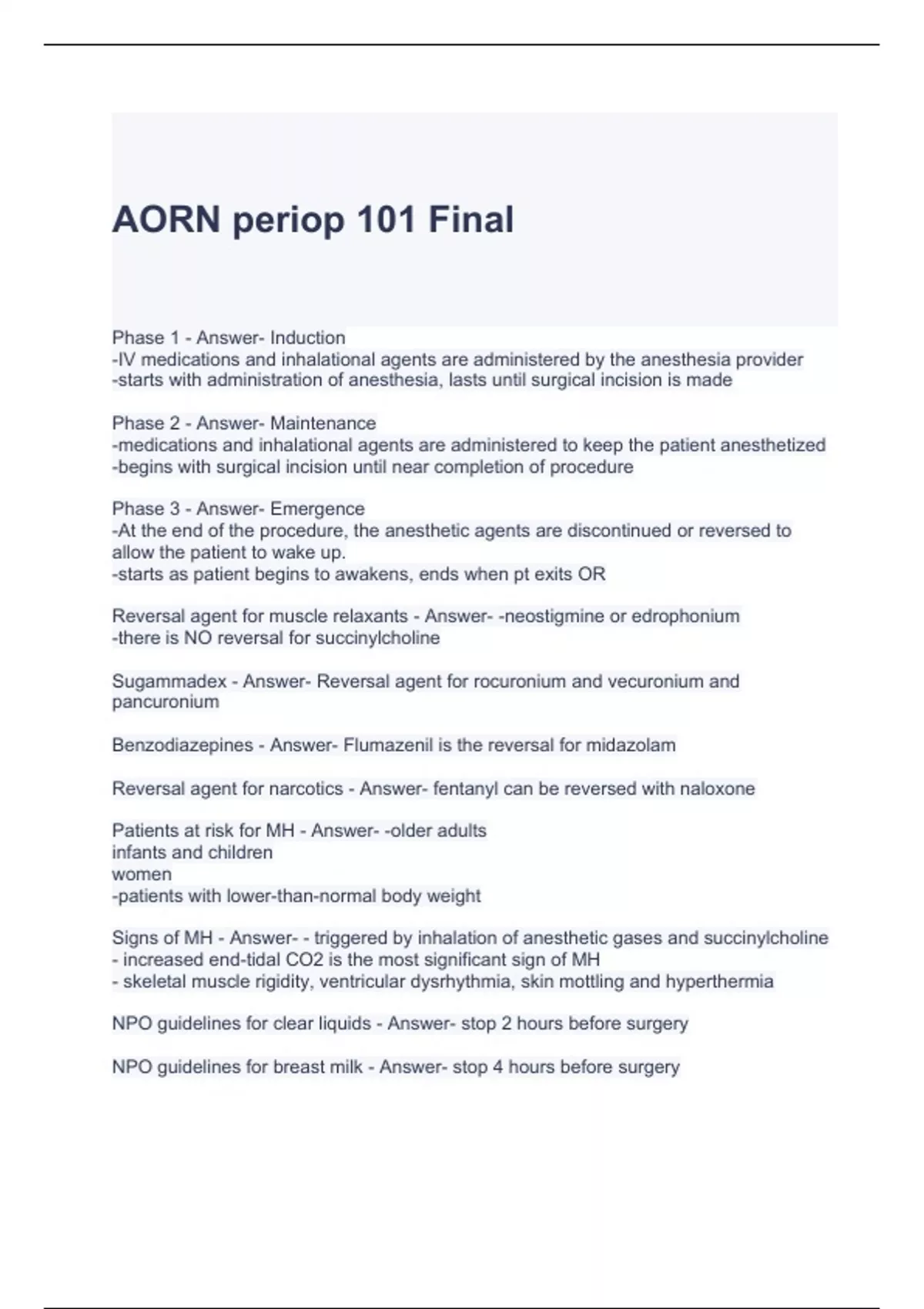 AORN periop 101 Final Exam 2024 Questions and Answers - AORN PERIOP 101 ...