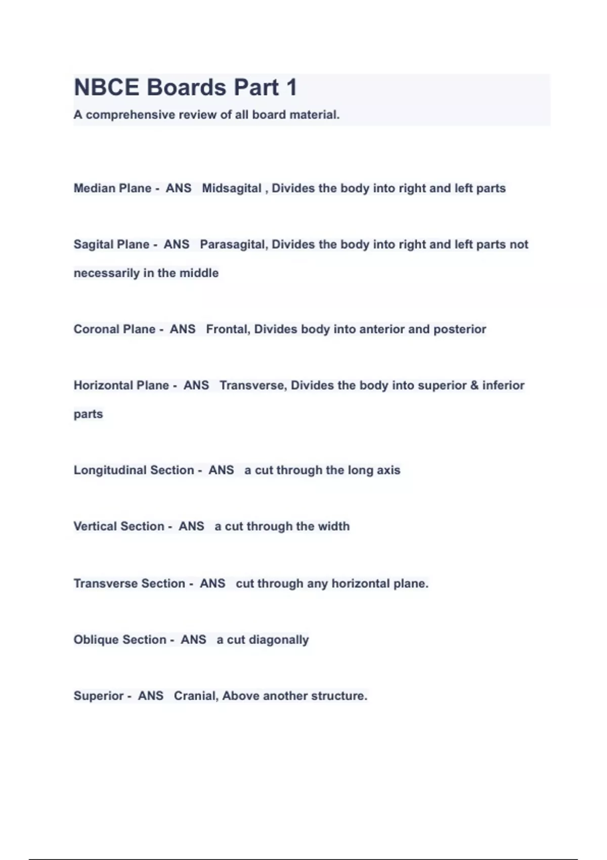 NBCE Boards Part 1 QUESTIONS & ANSWERS 2024 ( A+ GRADED 100% VERIFIED)A comprehensive review of ...