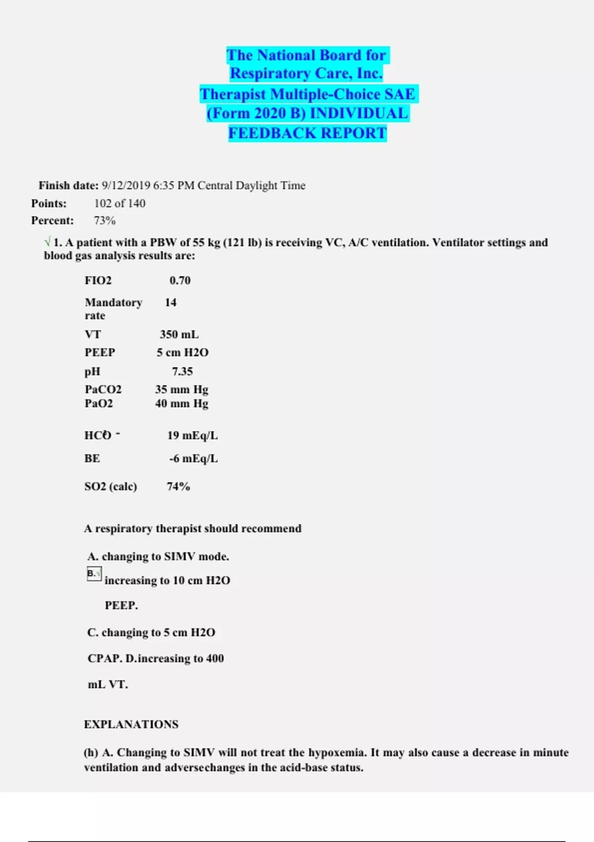 The National Board for Respiratory Care, Inc. Therapist Multiple-Choice ...
