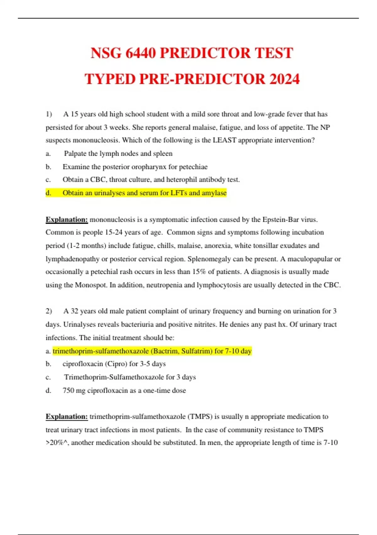 NSG 6440 PREDICTOR TEST TYPED PRE-PREDICTOR 2024 - NSG 6440 Predictor ...