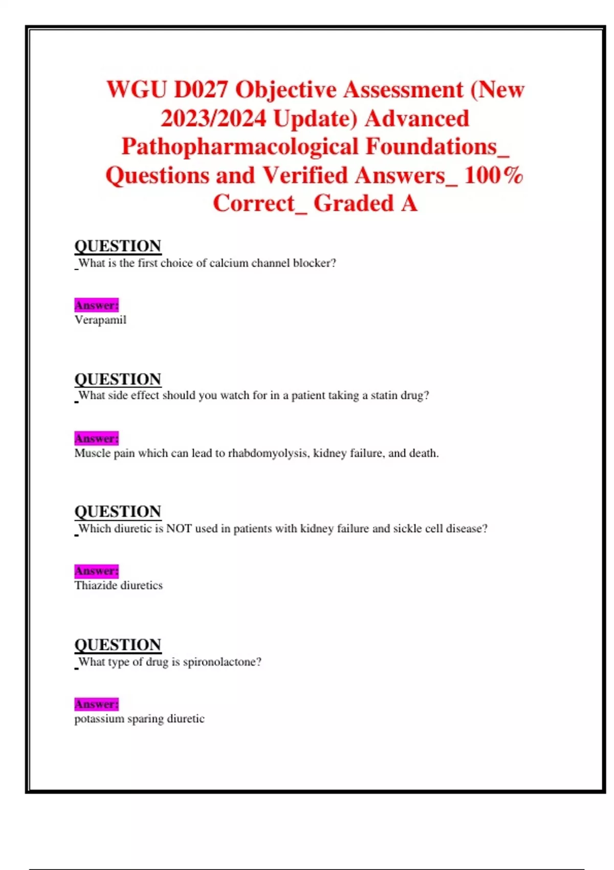 WGU D027 Objective Assessment (New 2023/2024 Update) Advanced ...
