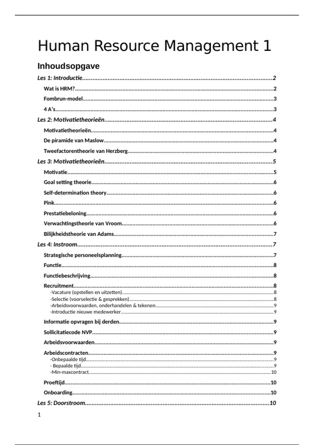 Samenvatting HRM 1 - Edumundo personeel - Human Resource Management ...