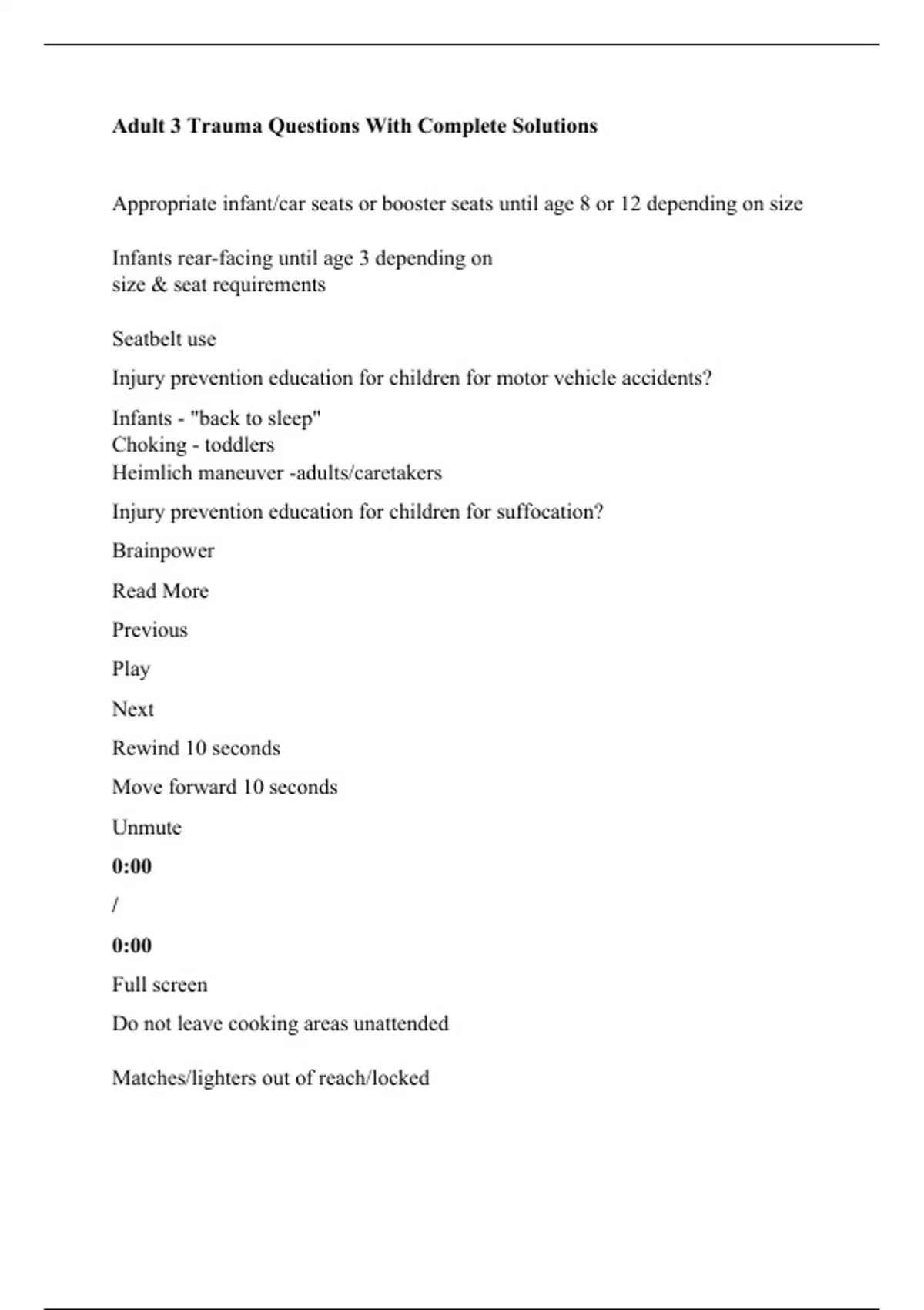 Adult 3 Trauma Questions With Complete Solutions - Adult 3 Trauma ...