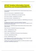 AFOQT Aviation Information Correct Questions and Answers(GRADED A+ ...