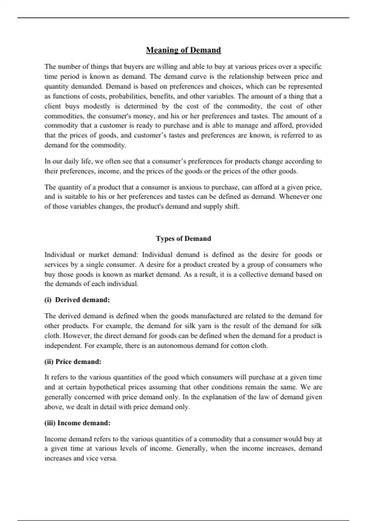 Demand and Demand Curve - Economics - Stuvia US