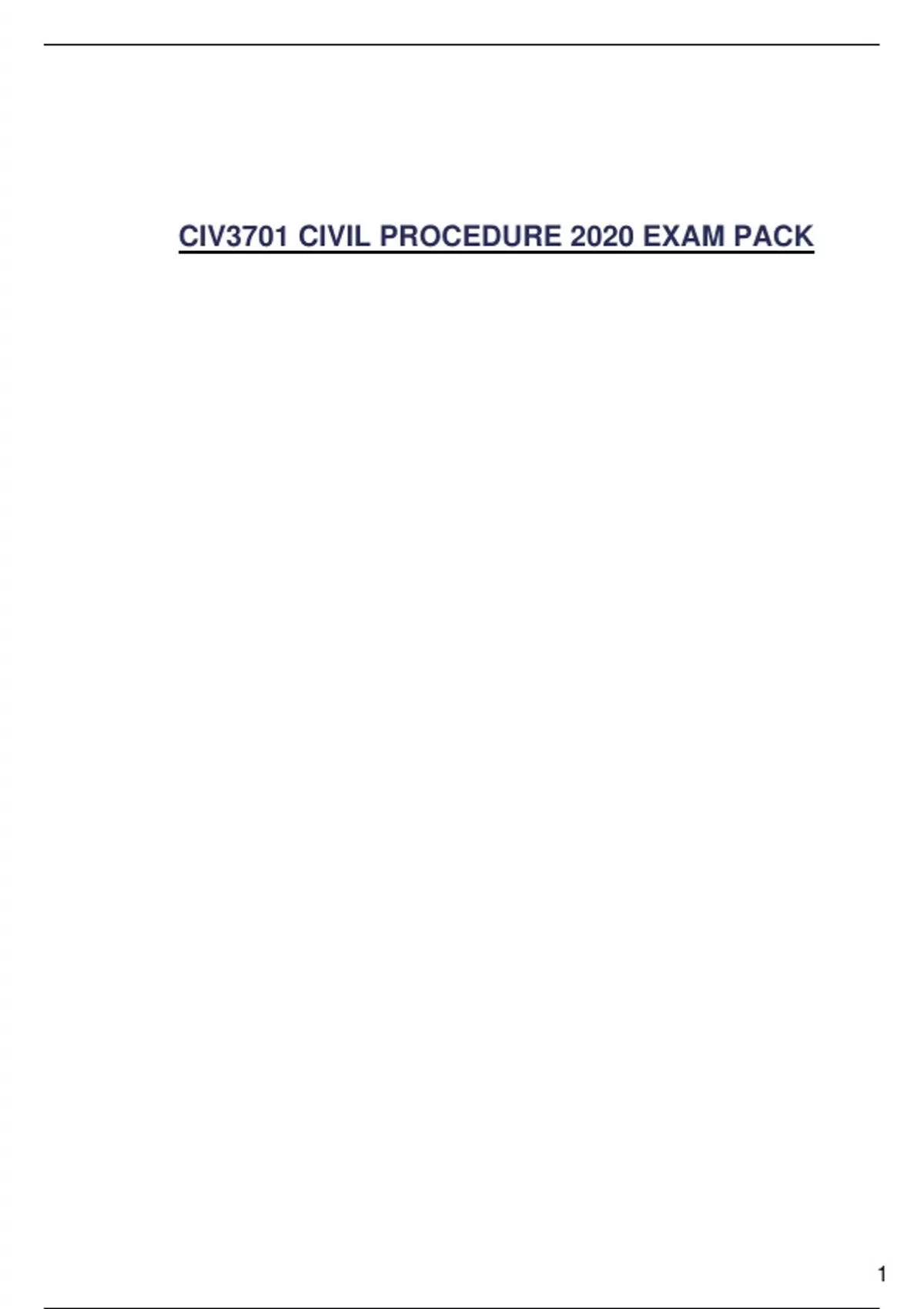 CIV3701 CIVIL PROCEDURE 2020 EXAM PACK - CIV3701 CIVIL PROCEDURE ...