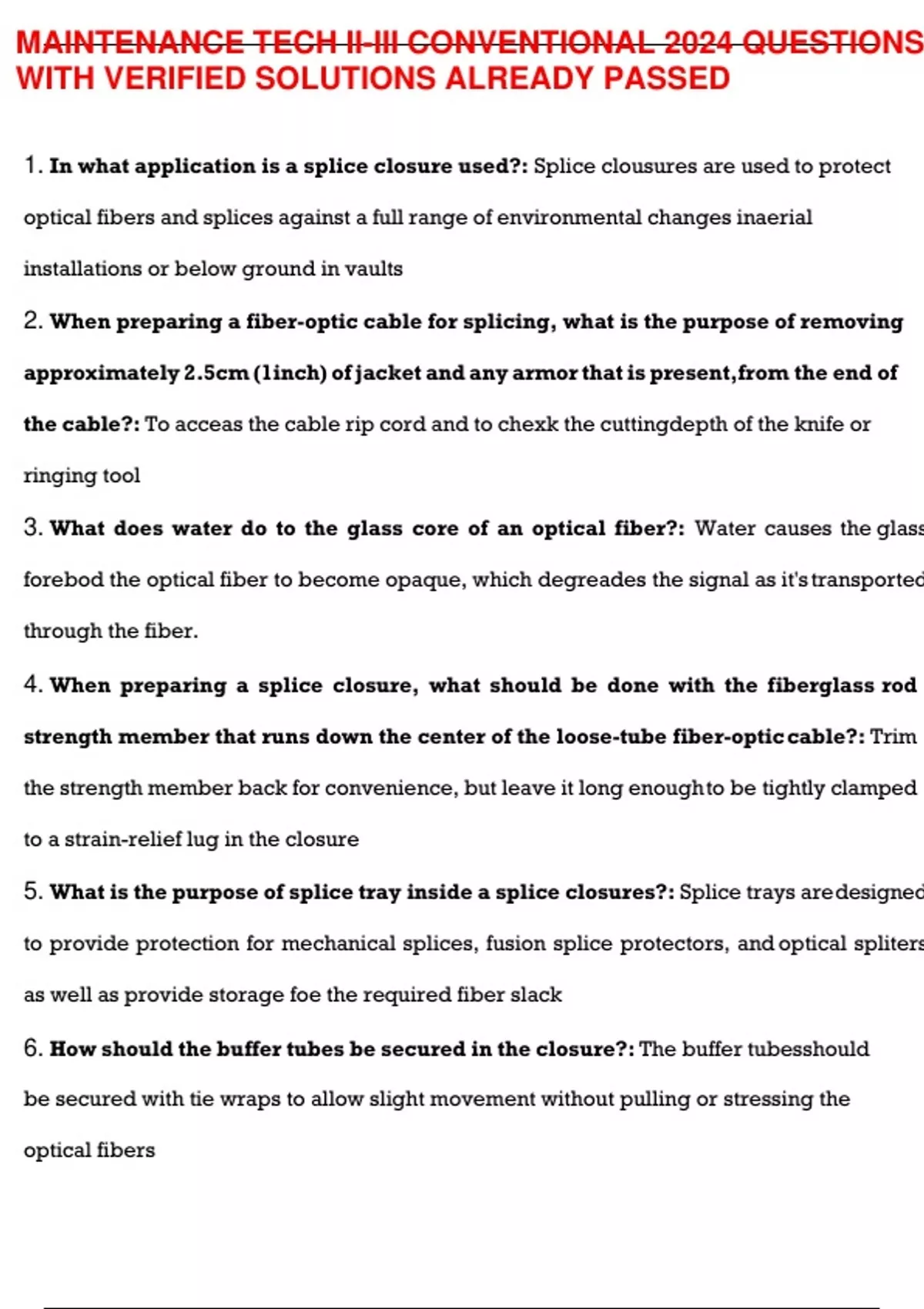 MAINTENANCE TECH II-III CONVENTIONAL 2024 QUESTIONS WITH VERIFIED ...