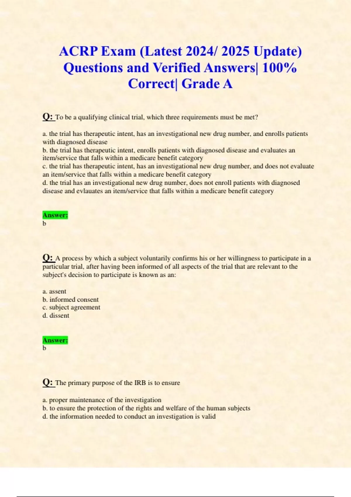 ACRP Exam And Abbreviations Latest 2024 2025 Updates STUDY BUNDLE