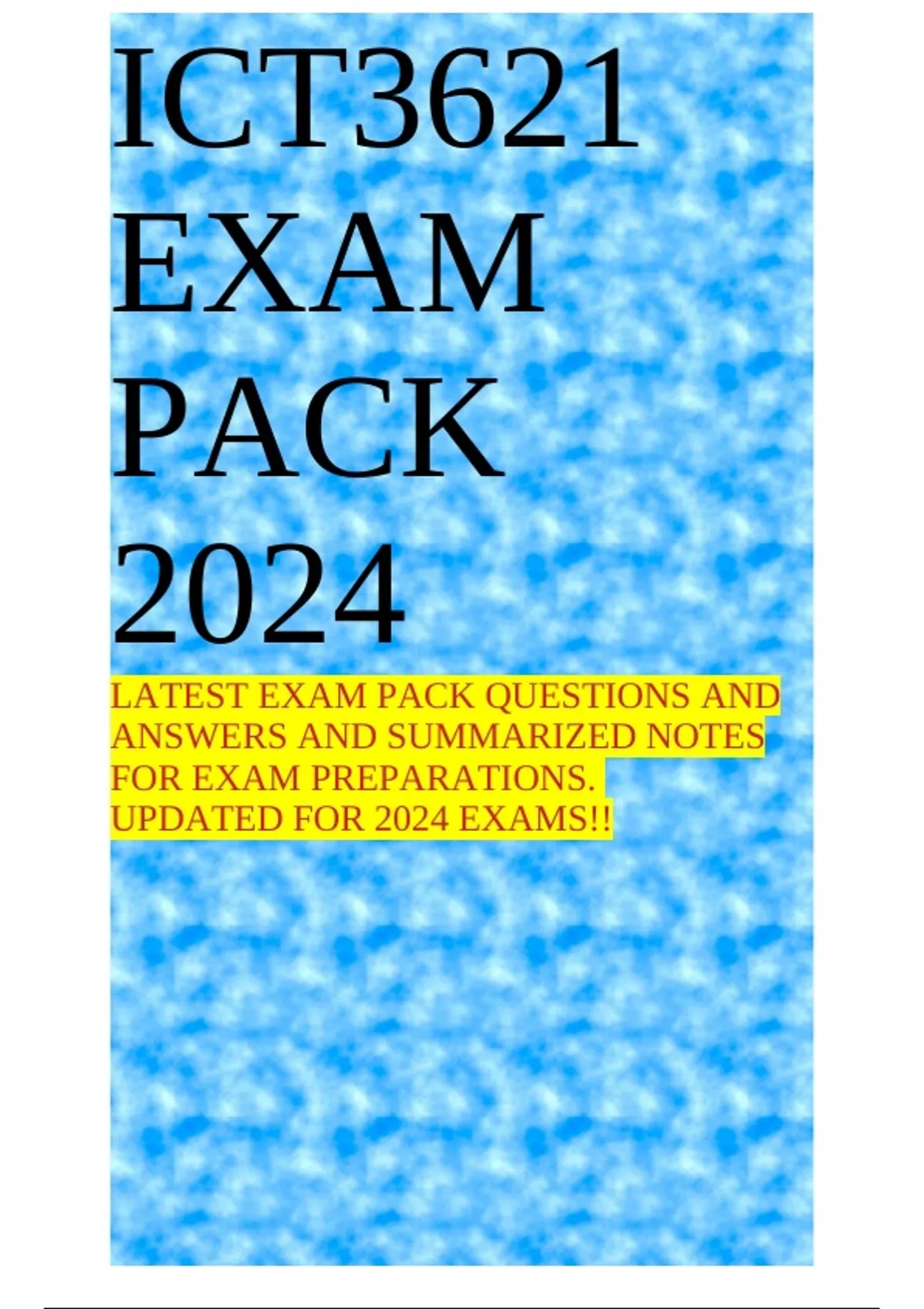 ICT3621 EXAM PACK 2024 - Ict3621 - Stuvia SA