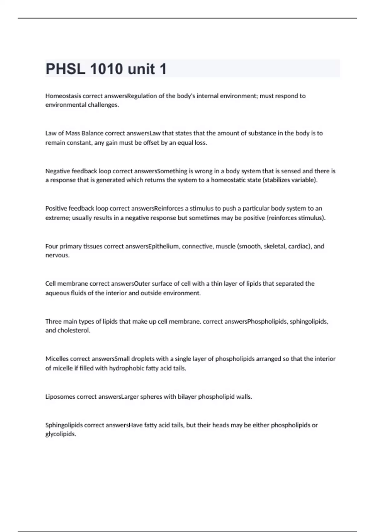 PHSL 1010 unit 1 exam 2024 with verified solutions - PHSL 1010 unit 1 ...