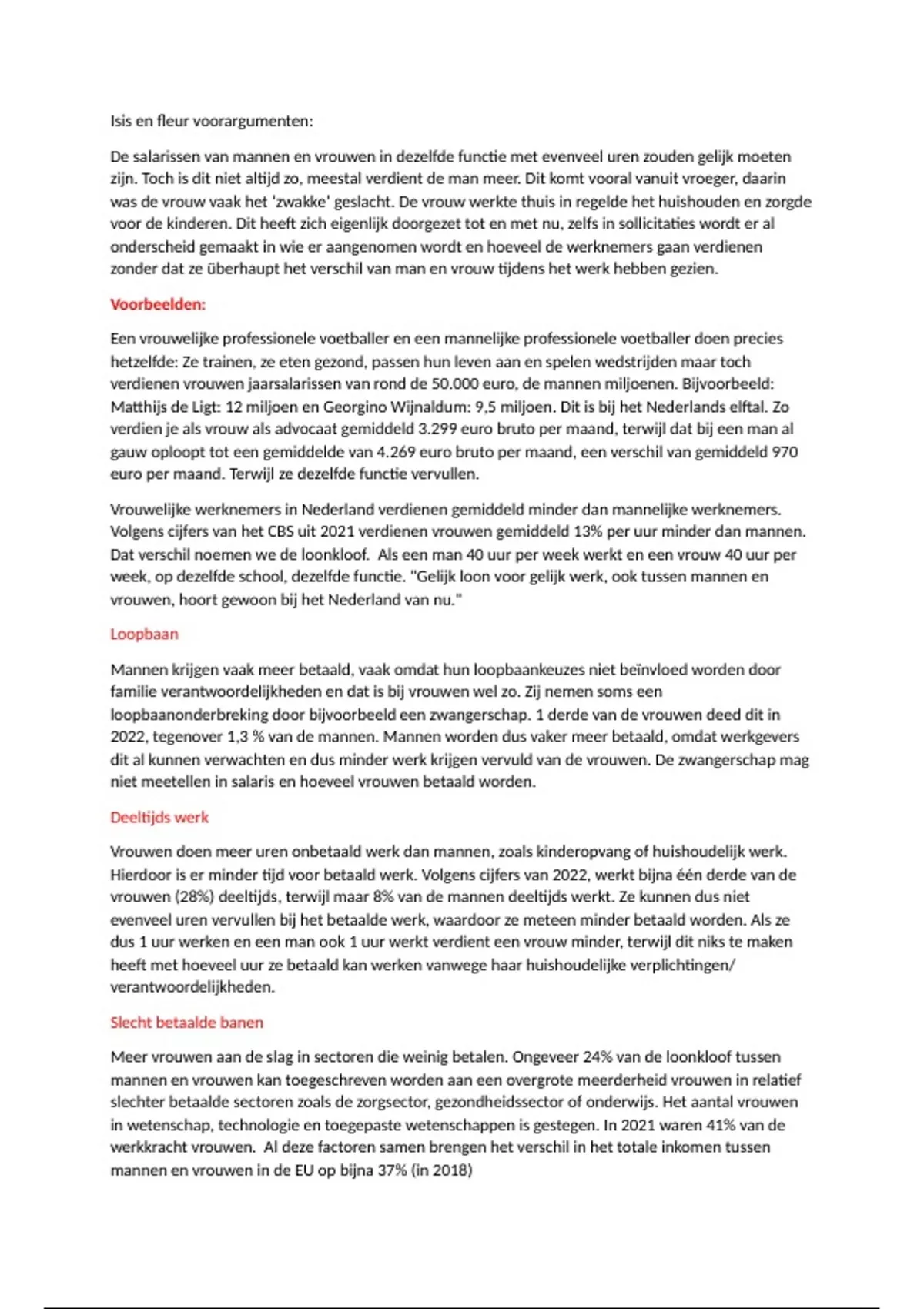Samenvatting Voorbeelden ter ondersteuning van betoog. - Nederlands ...