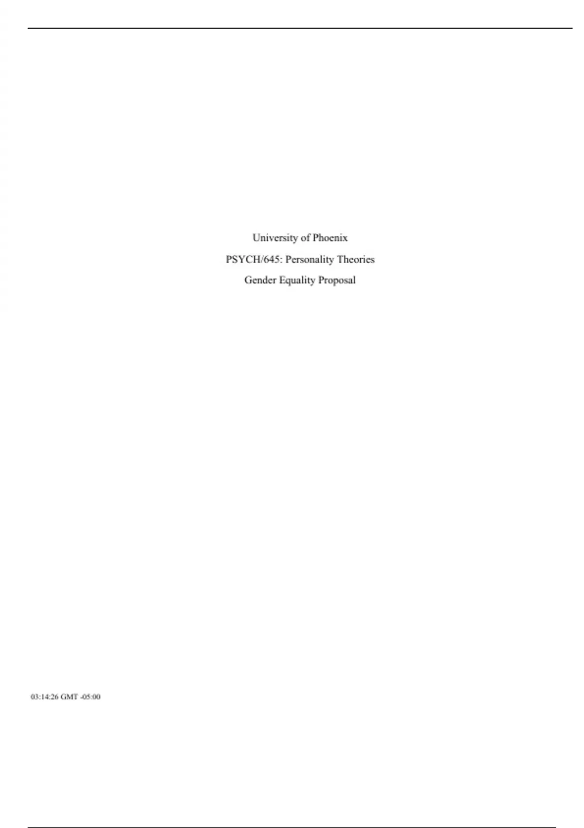 Summary Gender Equality Proposal.pdf - ECON 201 - Stuvia US