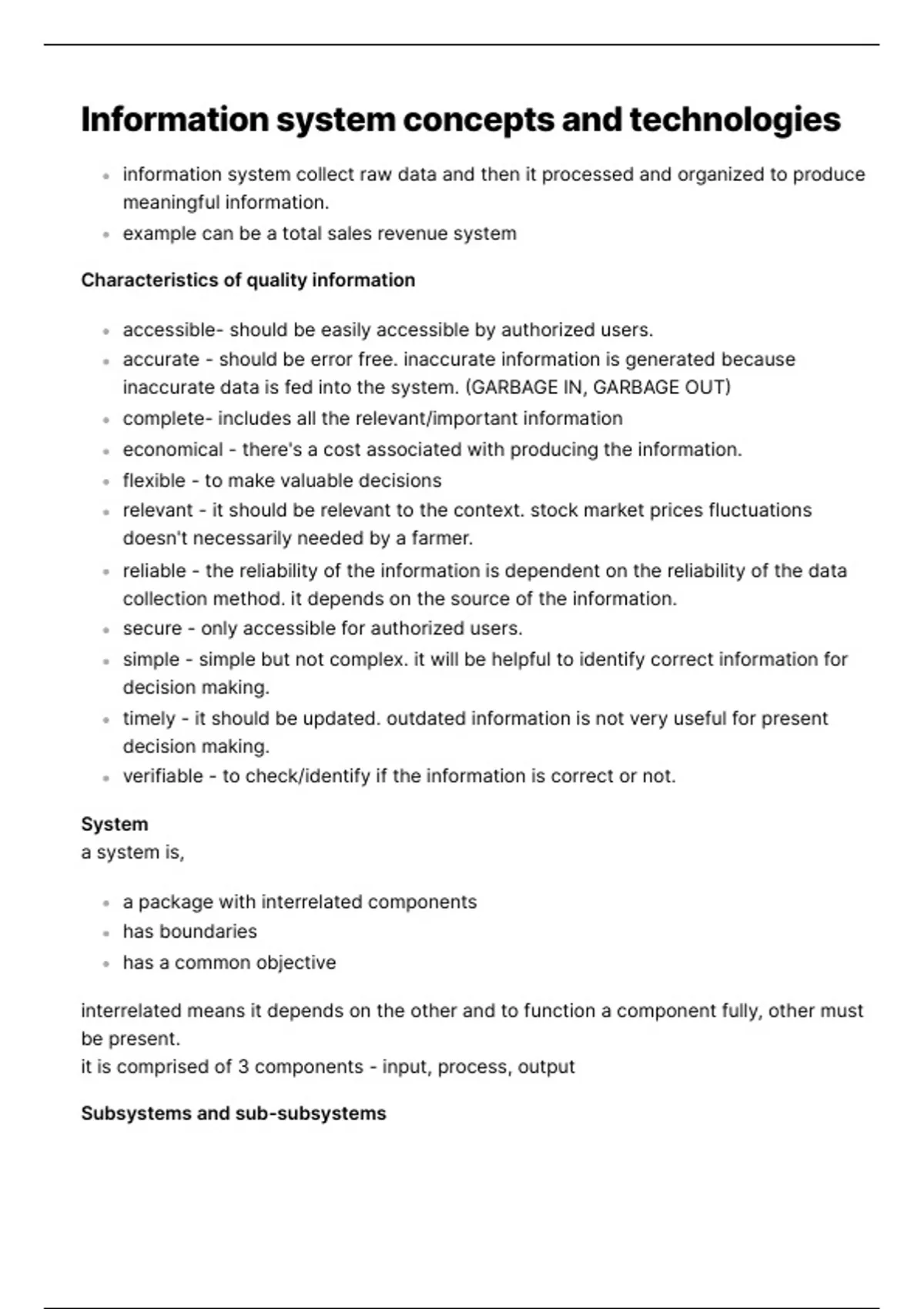 Information system concepts and technologies - ECN32623 (IT1106 ...