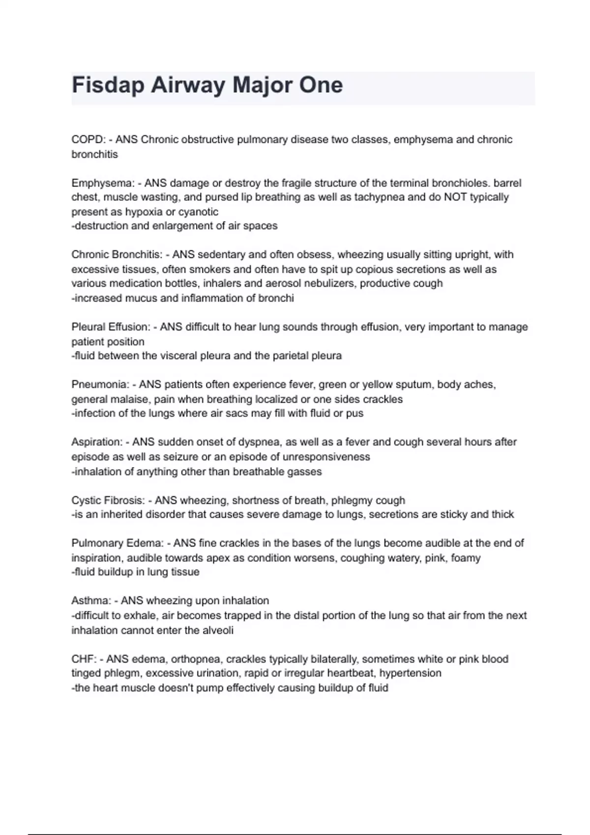 Fisdap Airway Major One Exam 2024 Questions With Correct Answers Graded ...