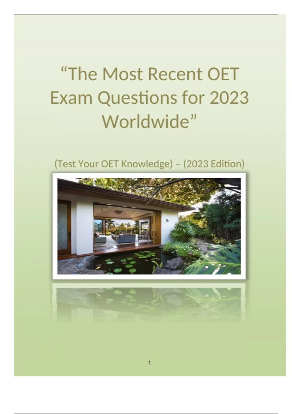 Latest 2024 OET Past Exams - OET - Stuvia US