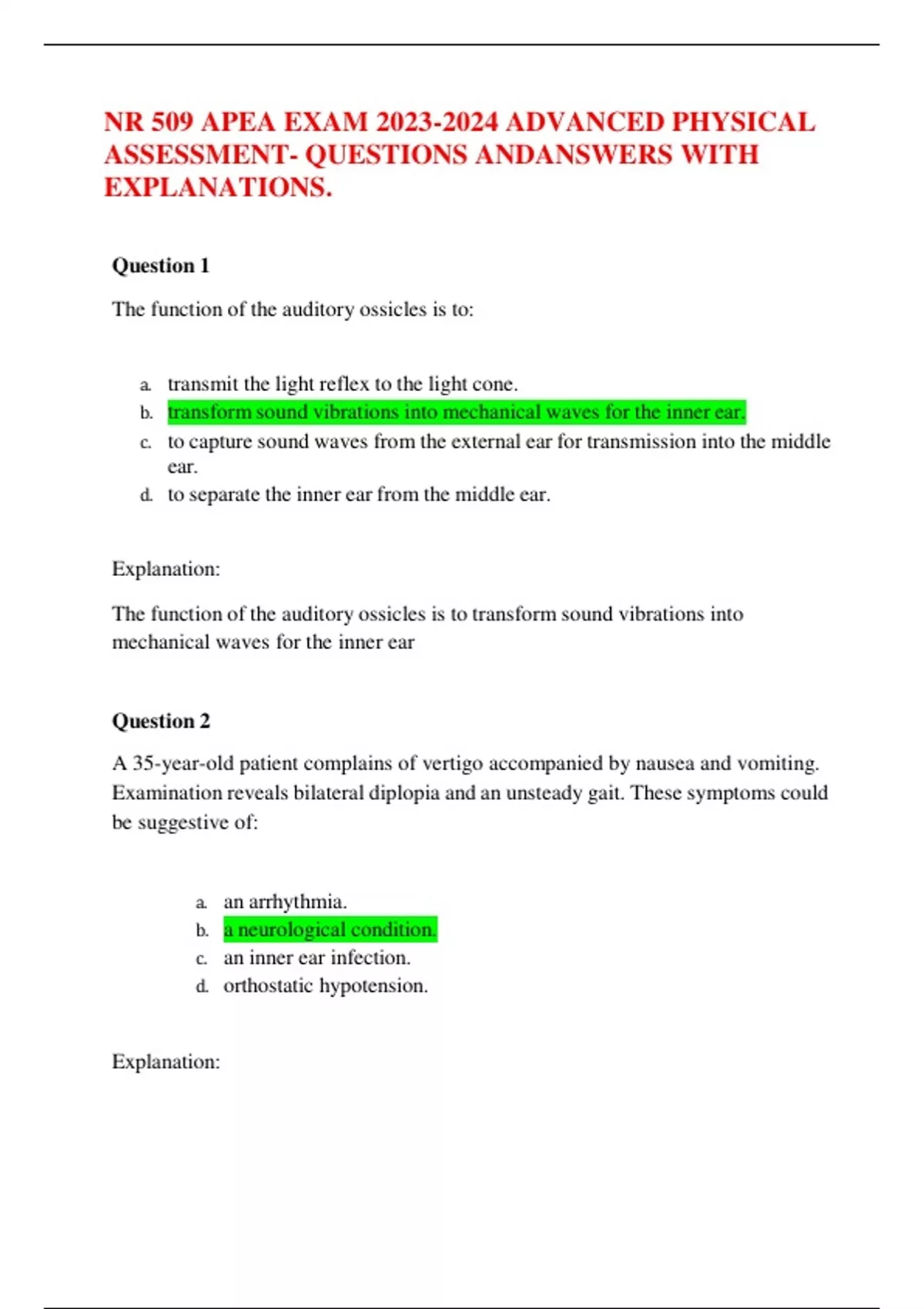NR 509 WEEK 1-7 EXAM || NR 509 EXAM|| NR 509 APEA EXAM ADVANCED ...