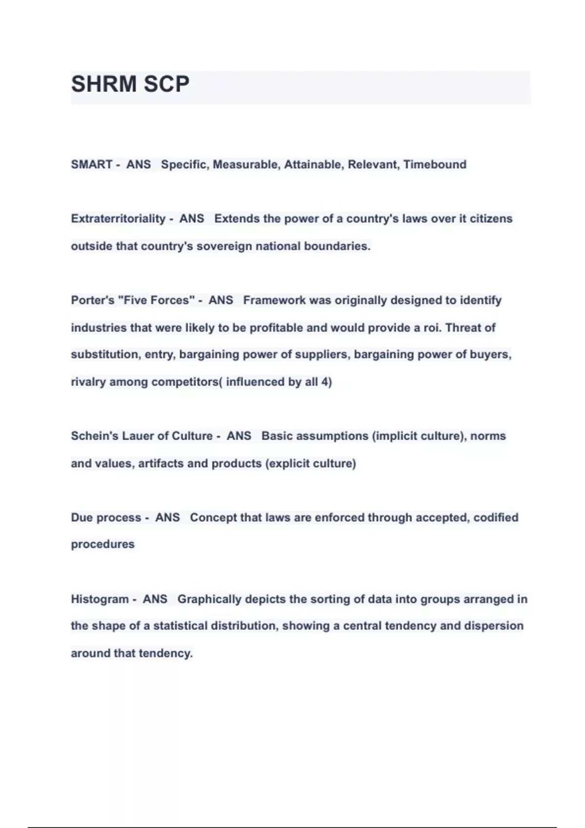 SHRM SCP QUESTIONS & ANSWERS 2024 ( A+ GRADED 100% VERIFIED) - SHRM-SCP ...