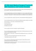 ATI RN Adult Medical Surgical Practice B 2023 Questions and Correct ...