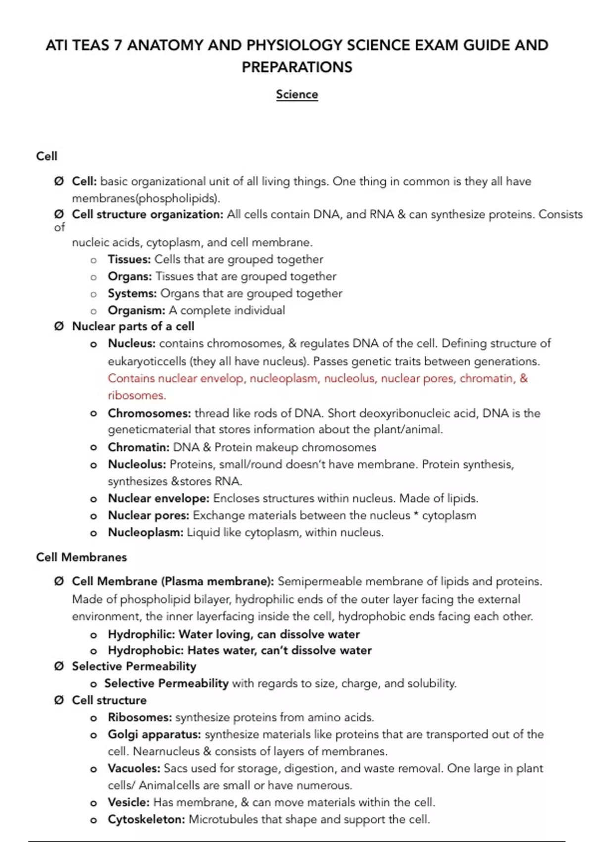 ATI TEAS 7 ANATOMY AND PHYSIOLOGY SCIENCE EXAM GUIDE AND PREPARATIONS ...