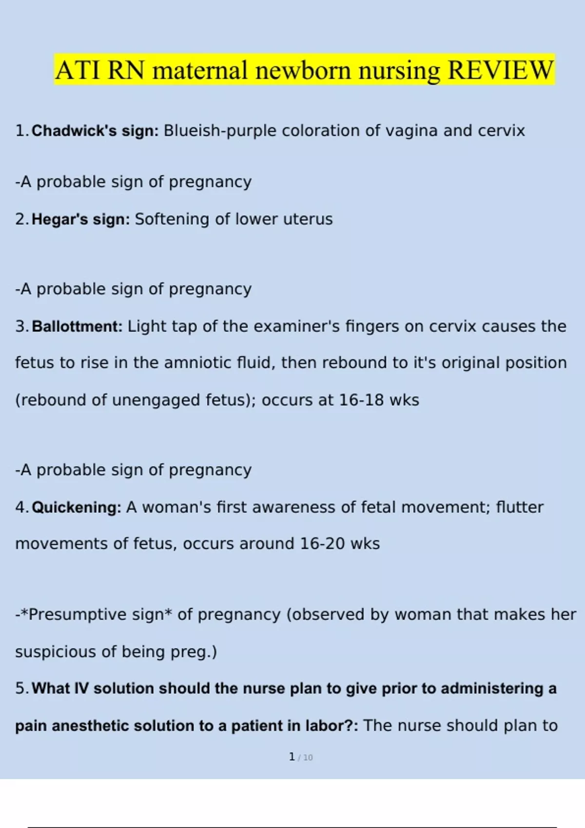 ATI RN maternal newborn nursing REVIEW COMPLETE LATEST UPDATE 2024 ...